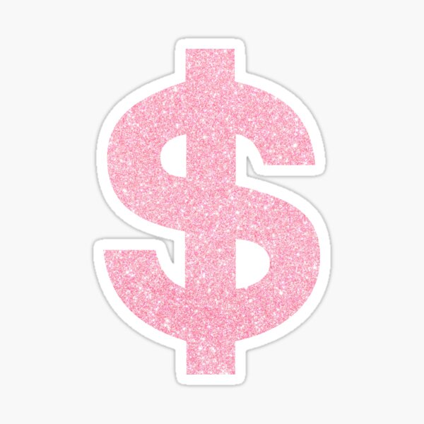 "baby pink glitter dollar sign" Sticker for Sale by kosmos11 | Redbubble