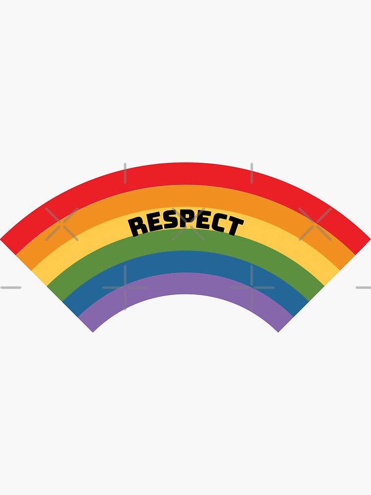 "Respect, rainbow, " Sticker for Sale by LuFilu | Redbubble