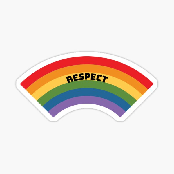 "Respect, rainbow, " Sticker for Sale by LuFilu | Redbubble
