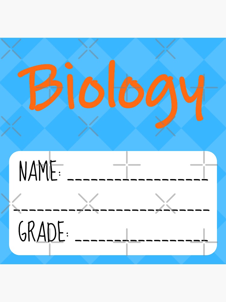 "Biology notebook labels for school - blue " Sticker for Sale by ...