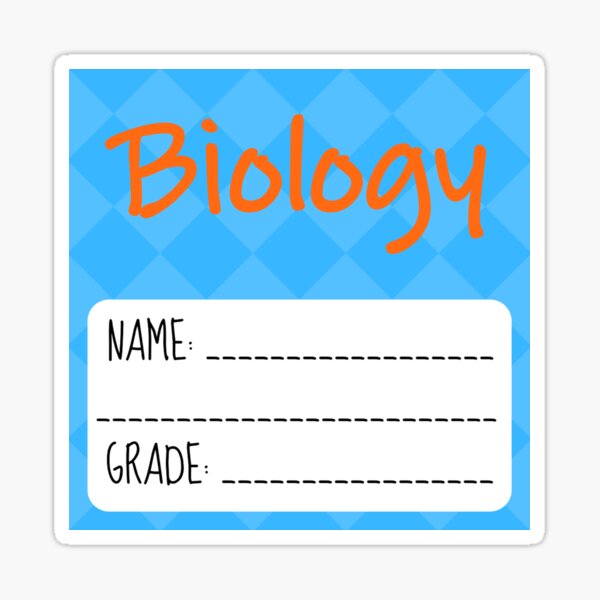 "Biology notebook labels for school - blue " Sticker for Sale by ...