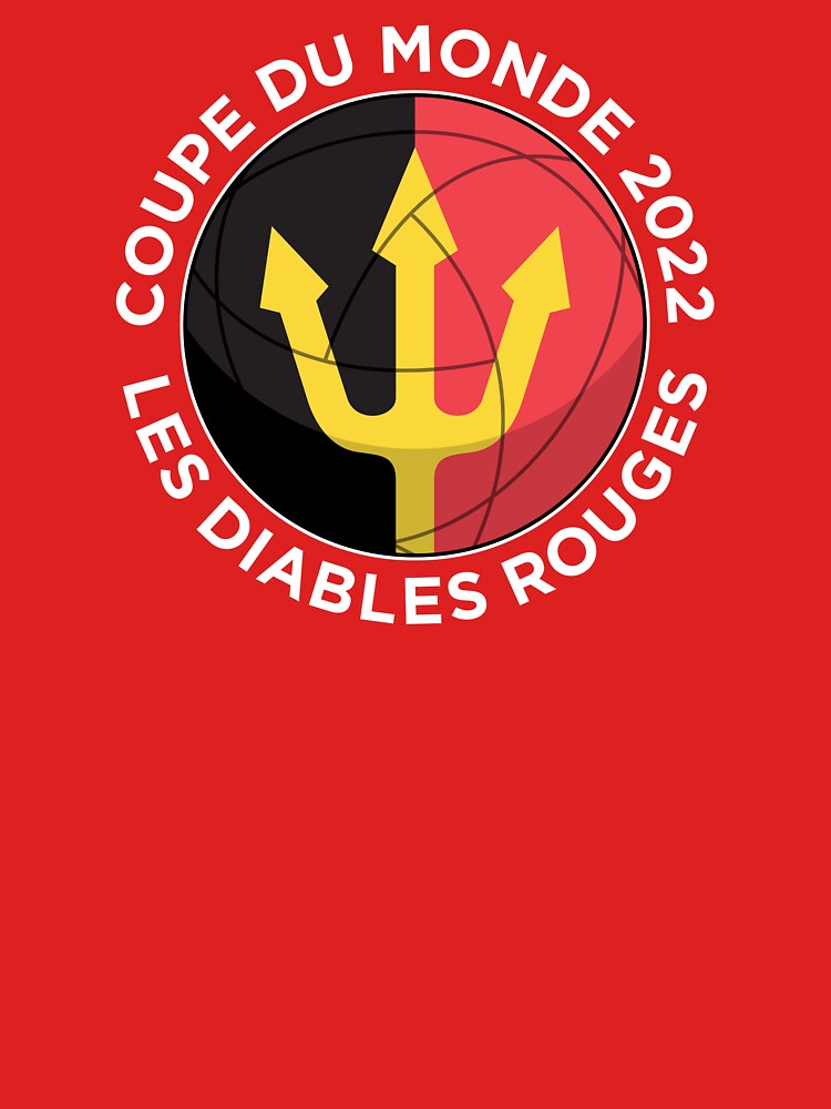 "Les Diables Rouges - Coupe Du Monde 2022 (White on Red)" T-shirt for ...