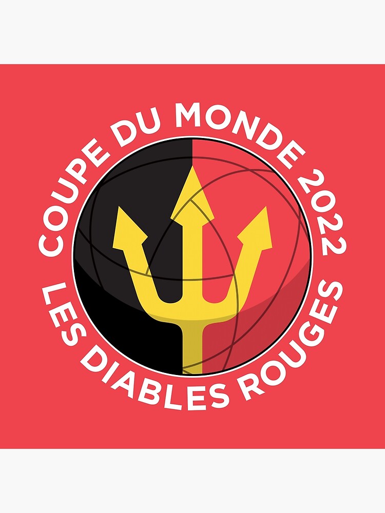 Poster « Les Diables Rouges - Coupe Du Monde 2022 (Blanc sur Rouge ...