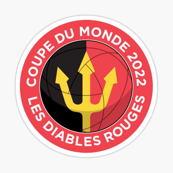 "Les Diables Rouges - Coupe Du Monde 2022 (White on Red)" Sticker for ...