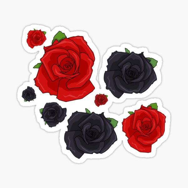 "Black and Red Roses" Sticker for Sale by ZellyKat | Redbubble