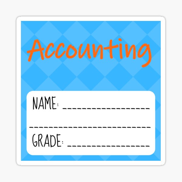 "Accounting notebook labels for school - blue" Sticker for Sale by ...