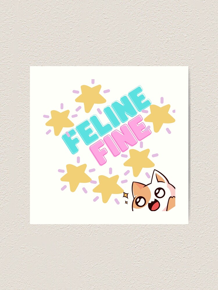 "Cute Kawaii Feline Fine Cat Logo" Art Print for Sale by GameStationary ...