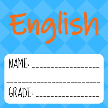 "English notebook labels for school - blue" Sticker for Sale by ...