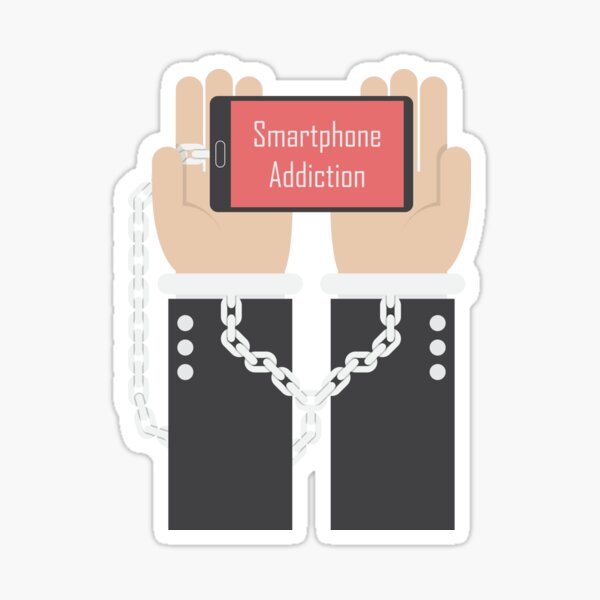 "Mobile Phone Addiction" Sticker for Sale by thesleepbum | Redbubble