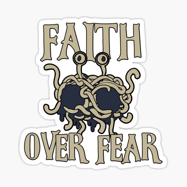 "Faith Over Fear FSM fUNNY FSM Slogan Vintage" Sticker for Sale by ...