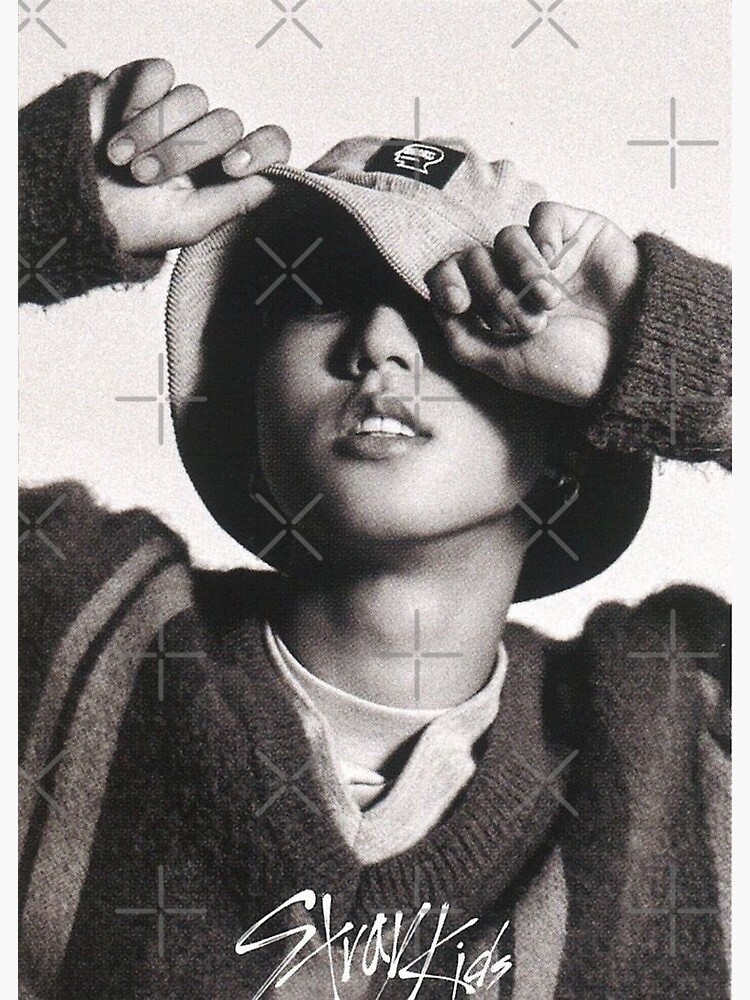 Lámina fotográfica «Han Jisung en blanco y negro STRAY KIDS SKZ LOGO ...