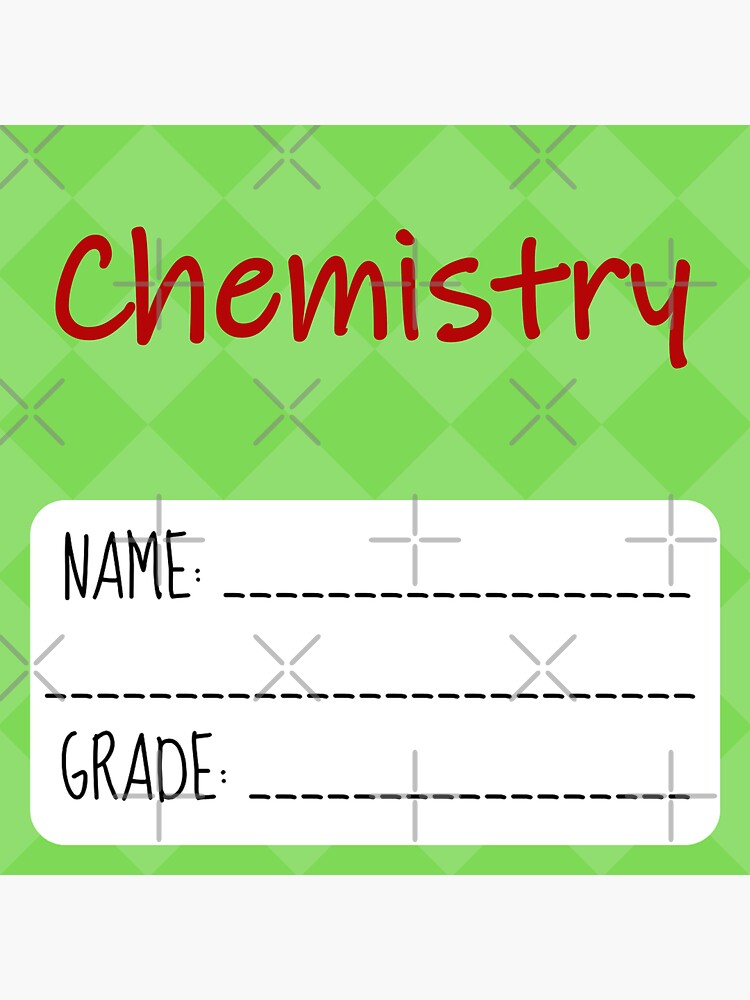 "Chemistry notebook labels for school - green" Sticker for Sale by ...