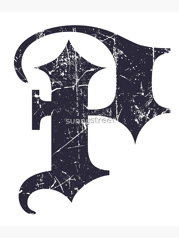 "Dark Grunge Monogram Letter "P" Blackletter" Poster by SunnyStreet ...