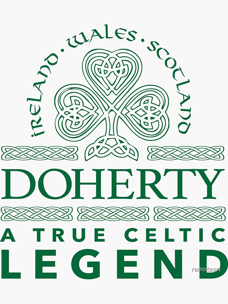 "Doherty Celtic Legend" Sticker for Sale by remoteart | Redbubble