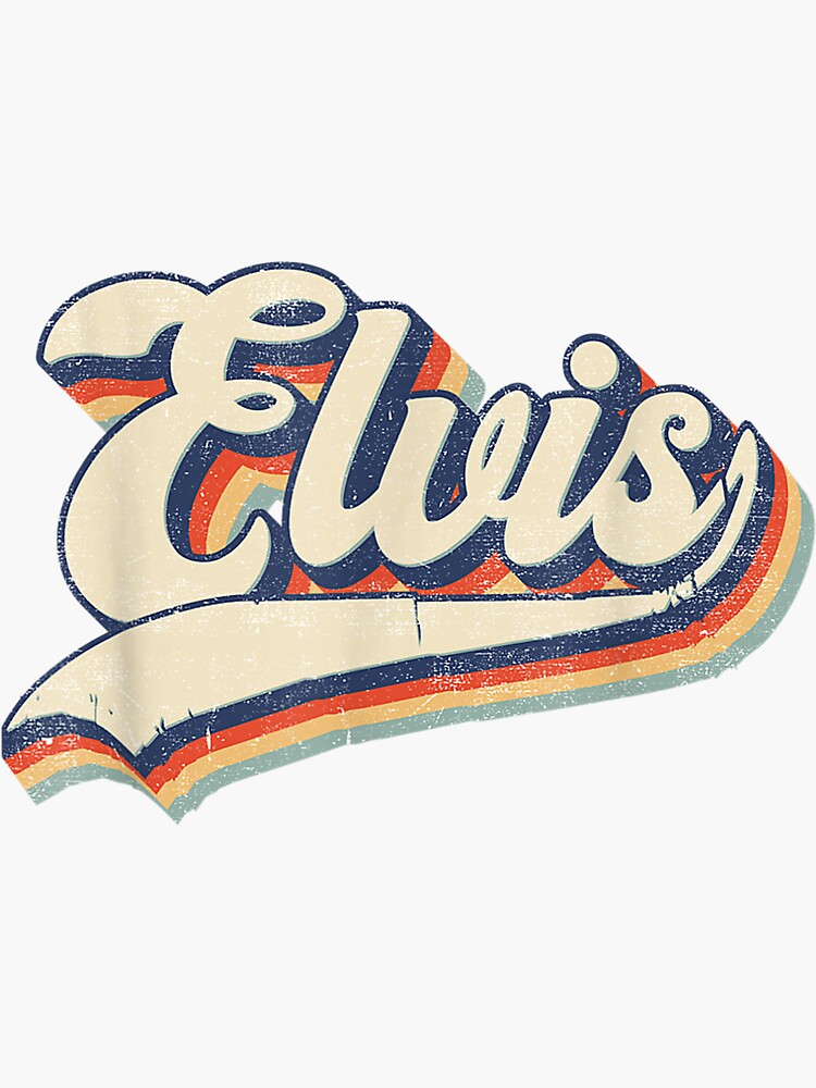 "Elvis Name Personalized Vintage Retro" Sticker for Sale by ...