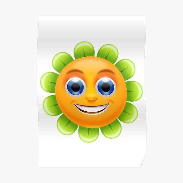 "Green smiley flower " Poster for Sale by DKDula | Redbubble