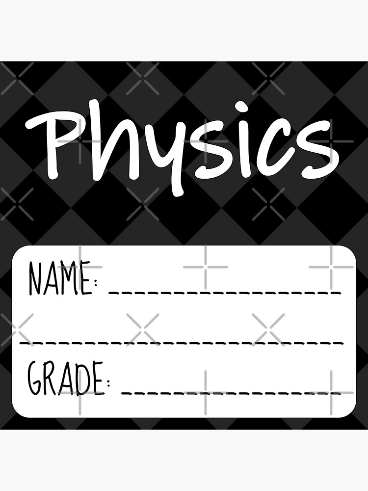 "Physics notebook labels for school - black" Sticker for Sale by ...