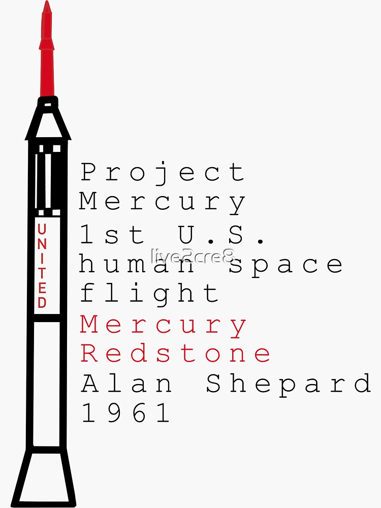 "Mercury Redstone " Sticker for Sale by live2cre8 | Redbubble