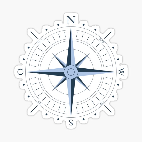"wind rose / compass" Sticker for Sale by Manfredine | Redbubble