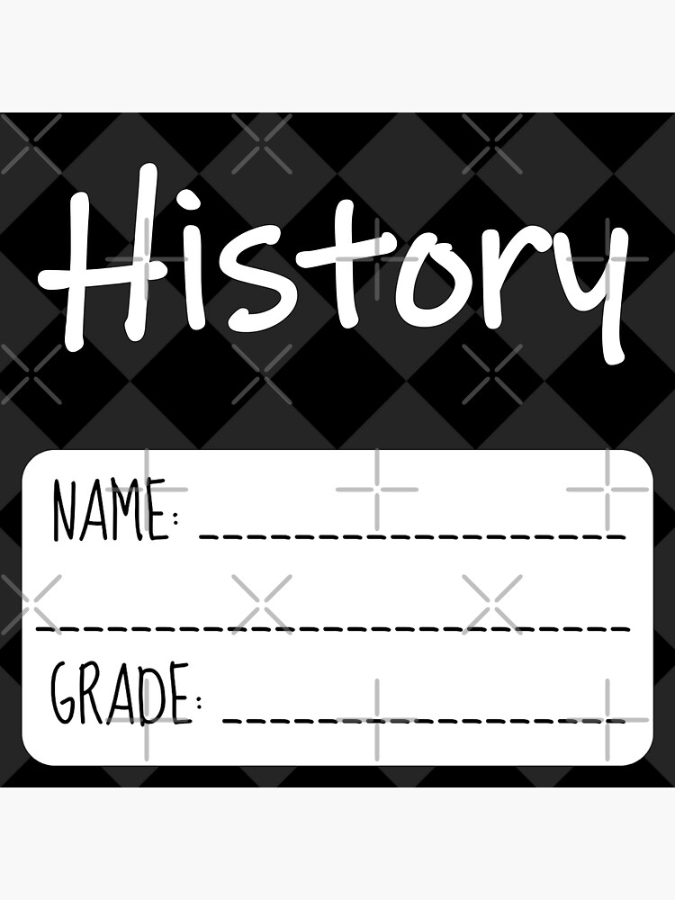 "History notebook labels for school - black" Sticker for Sale by ...