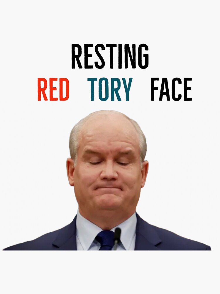 "Resting Red Tory Face" Sticker for Sale by PopandPolitics | Redbubble
