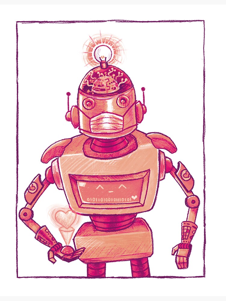"Friendly Robot with Love Message" Sticker for Sale by KneesoftheBee ...