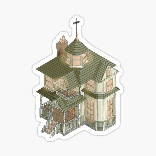 "isometric mansion" Sticker for Sale by aesthetish | Redbubble