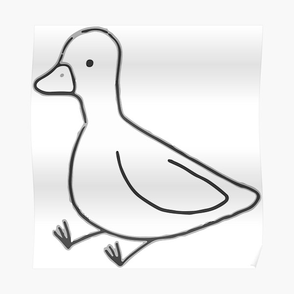 "Cute White Bored Duck " Poster for Sale by Lexie-Art | Redbubble