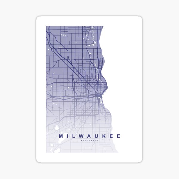 "Milwaukee Map Art" Sticker for Sale by artymaps | Redbubble
