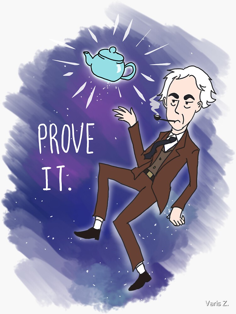 "Bertrand Russell's Celestial Teapot" Sticker by ClockworkLotus | Redbubble