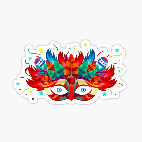 "colorful masquerade mask" Sticker for Sale by Charaff | Redbubble