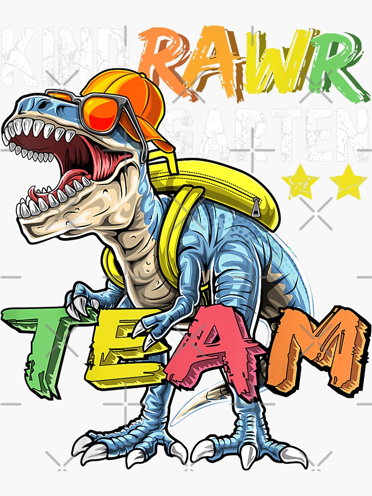 "Kindergarten Team T Rex Dinosaur Back to School Gift For Boys" Sticker ...