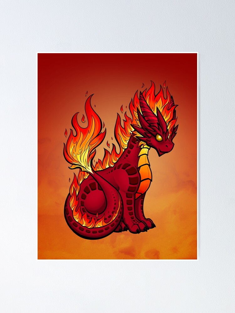 "Fire Dragon" Poster for Sale by bgolins | Redbubble