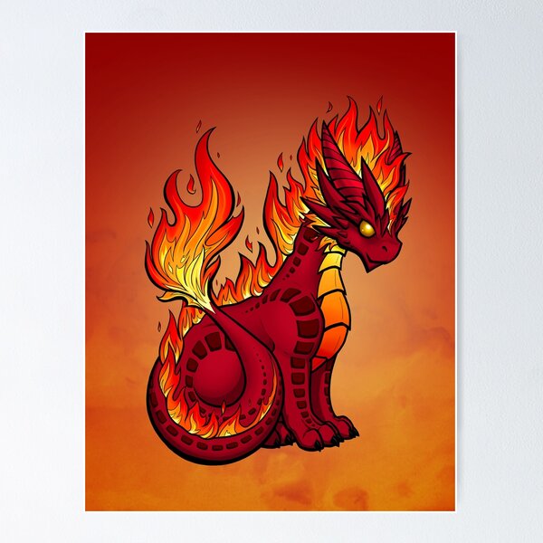 "Fire Dragon" Poster for Sale by bgolins | Redbubble