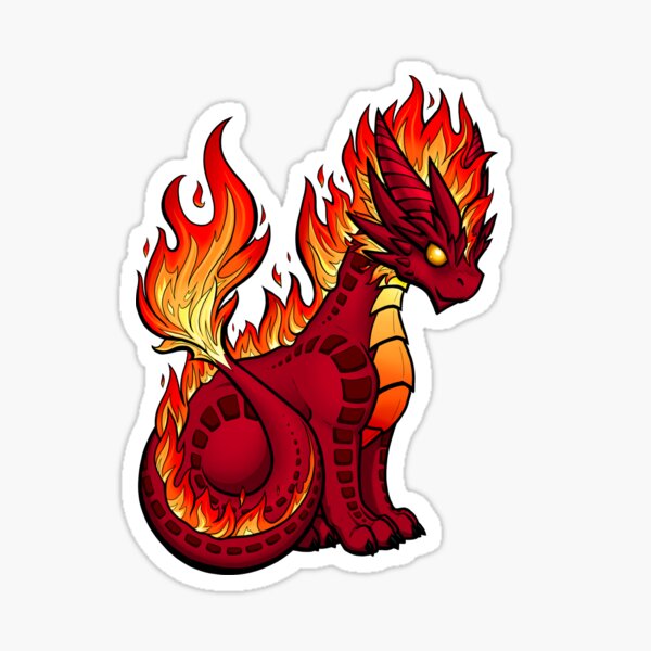 "Fire Dragon" Sticker for Sale by bgolins | Redbubble