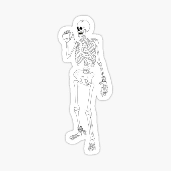 "Skele Boy Sippin' Lean" Sticker for Sale by mattygrimm | Redbubble