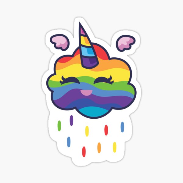 "Unicorn Rainbow Cloud " Sticker for Sale by NobleForte | Redbubble