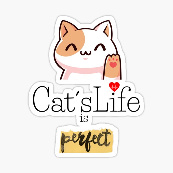 " Cat Life is perfect" Sticker for Sale by Kamelkasem | Redbubble