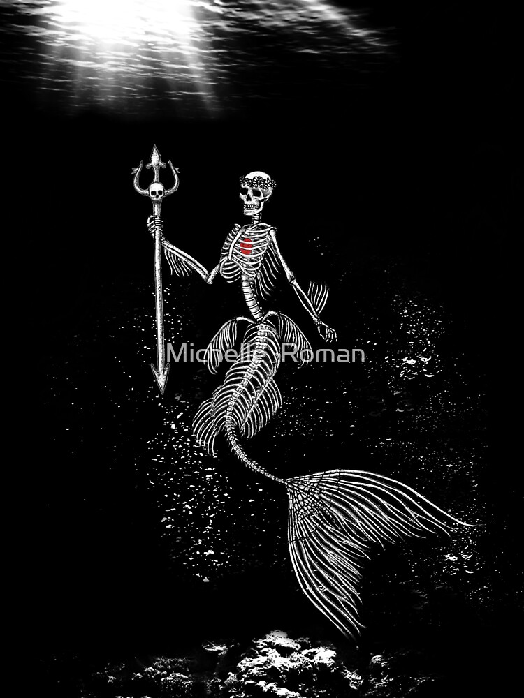 "Skeleton Siren" Sticker for Sale by Michelle-Roman | Redbubble