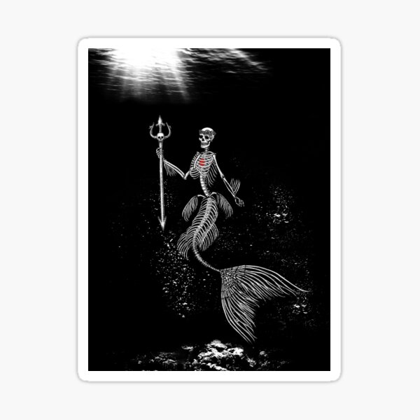 "Skeleton Siren" Sticker for Sale by Michelle-Roman | Redbubble