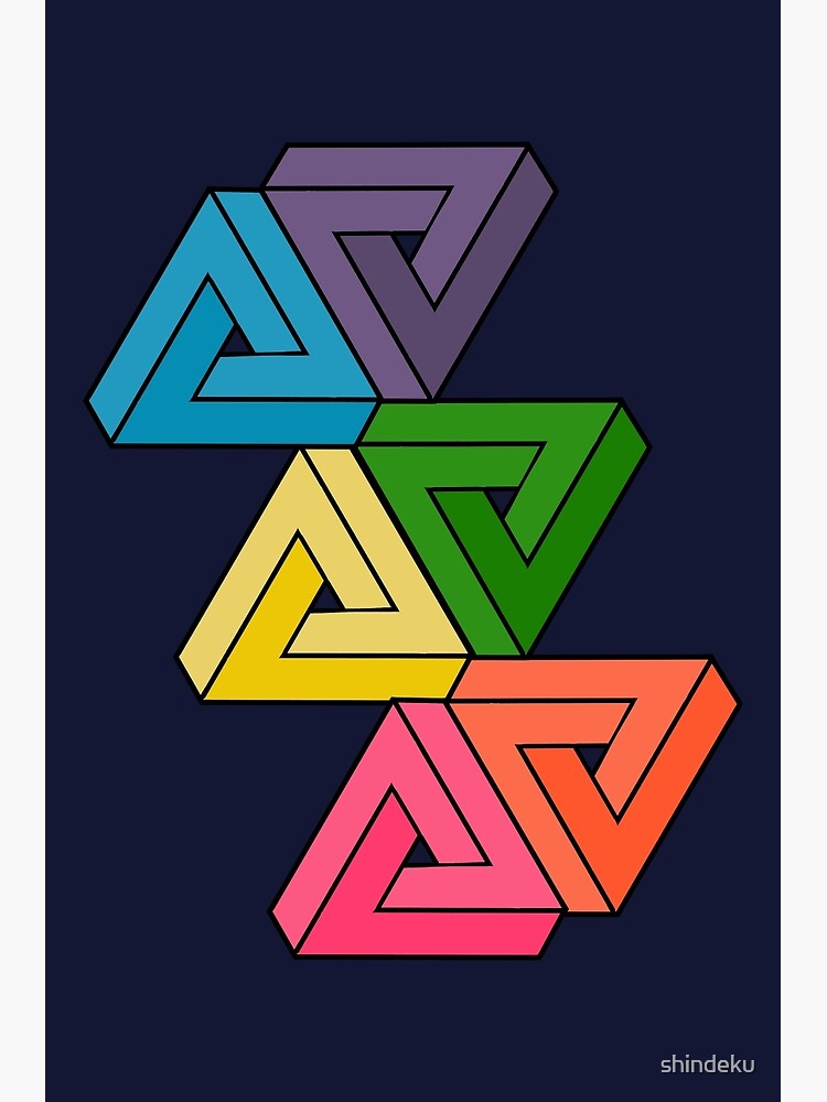 "Rainbow Impossible Triangles" Poster for Sale by shindeku | Redbubble