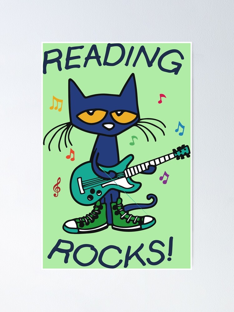 "Pete the cat : Reading rocks" Poster for Sale by BloogaFruk | Redbubble