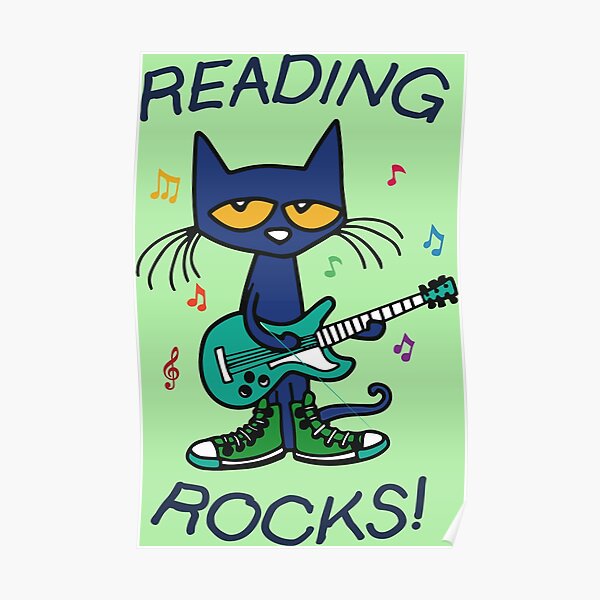 "Pete the cat : Reading rocks" Poster for Sale by BloogaFruk | Redbubble