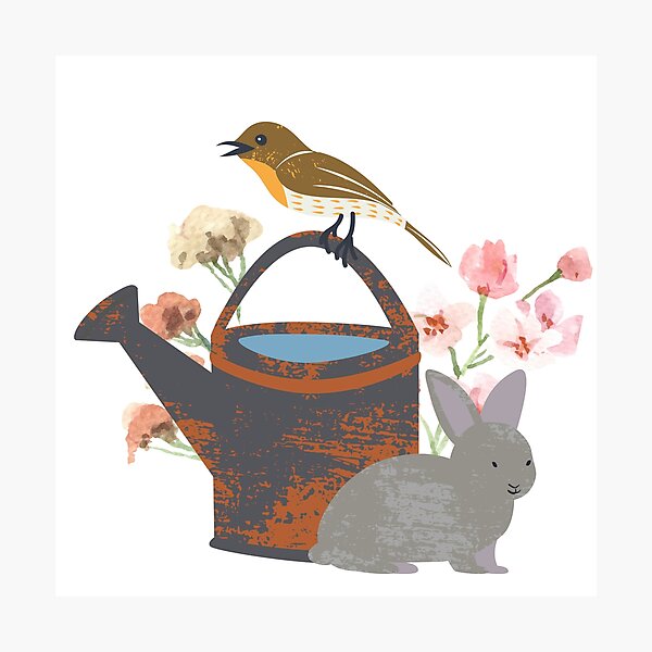 "Cottagecore Bird and Bunny" Photographic Print for Sale by Jessi ...