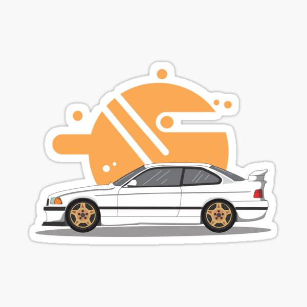 "Classic White e36 " Sticker for Sale by induwara27 | Redbubble