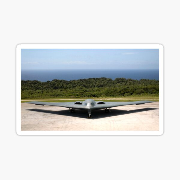 "A B-2 Spirit stealth bomber waits on the flightline." Sticker for Sale ...