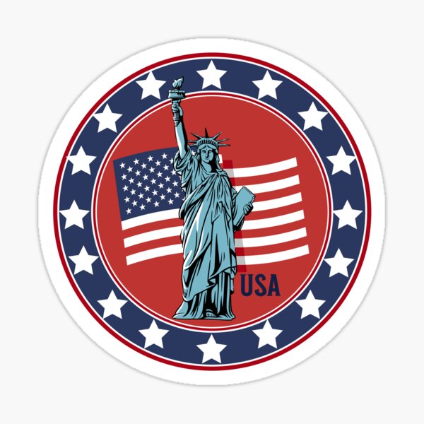 "USA Statue of Liberty Patriot" Sticker for Sale by Emeris | Redbubble