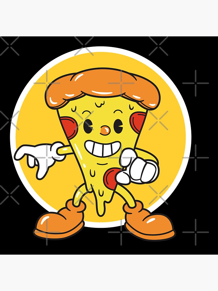 "The funny smiling pizza retro 70s vintage " Sticker for Sale by ...