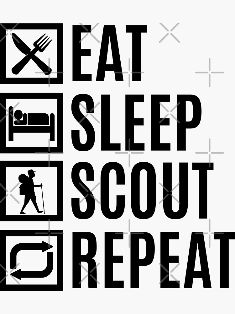 "Eat sleep Scout repeat, Funny Scouting" Sticker for Sale by ...