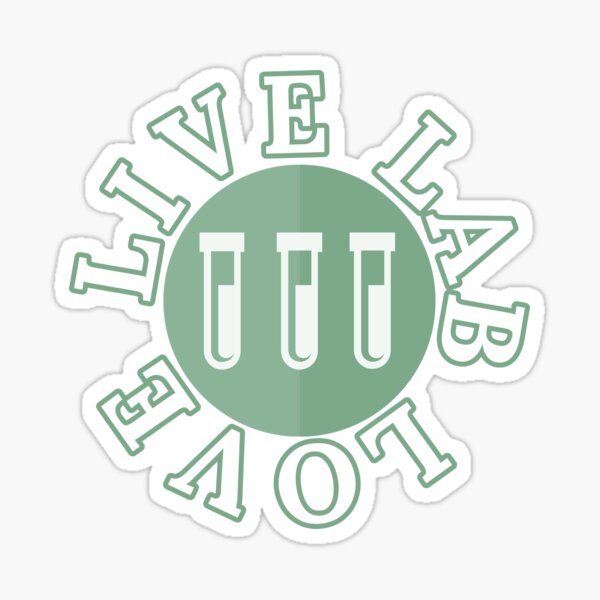 "Live Lab Love samples in Green & Grey" Sticker for Sale by STEMphrases ...